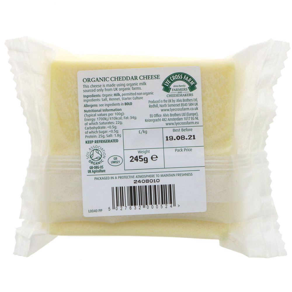 Lye Cross Farm Mature Cheddar Cheese 245g – Organic Delivery Company